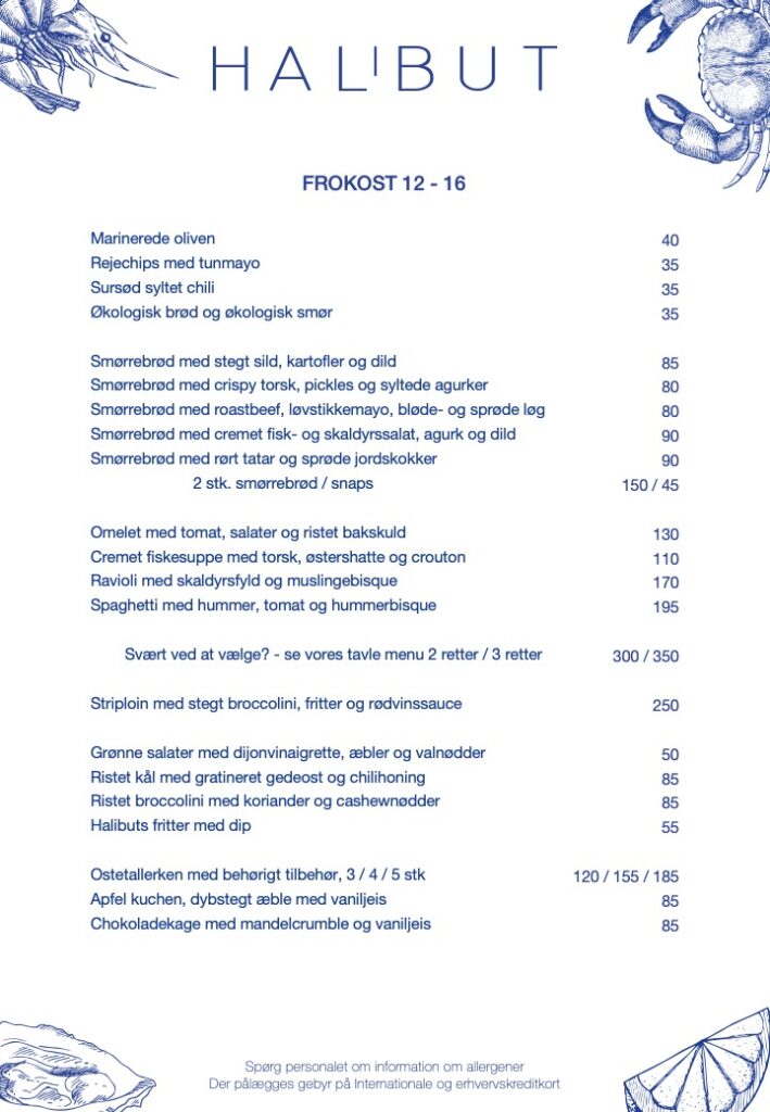 MENU - Halibut Bistro
